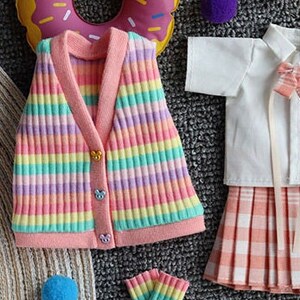 Yosd MSD Sweater Cardigan Coat Socks Set for 1/6 1/4 BJD Doll Clothes ...