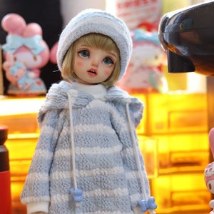 Yosd Hooded Sweater Long Hoodie & Beanie for 1/6 1/4 BJD Neo Blythe ...