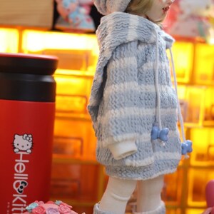 Yosd Hooded Sweater Long Hoodie & Beanie for 1/6 1/4 BJD Neo Blythe ...