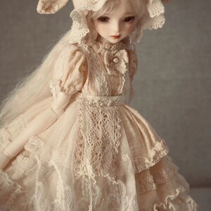 BJD Clothes Yosd Dress Apron Bustle Hat Socks Set for 1/3 1/4 1/6 BJD ...