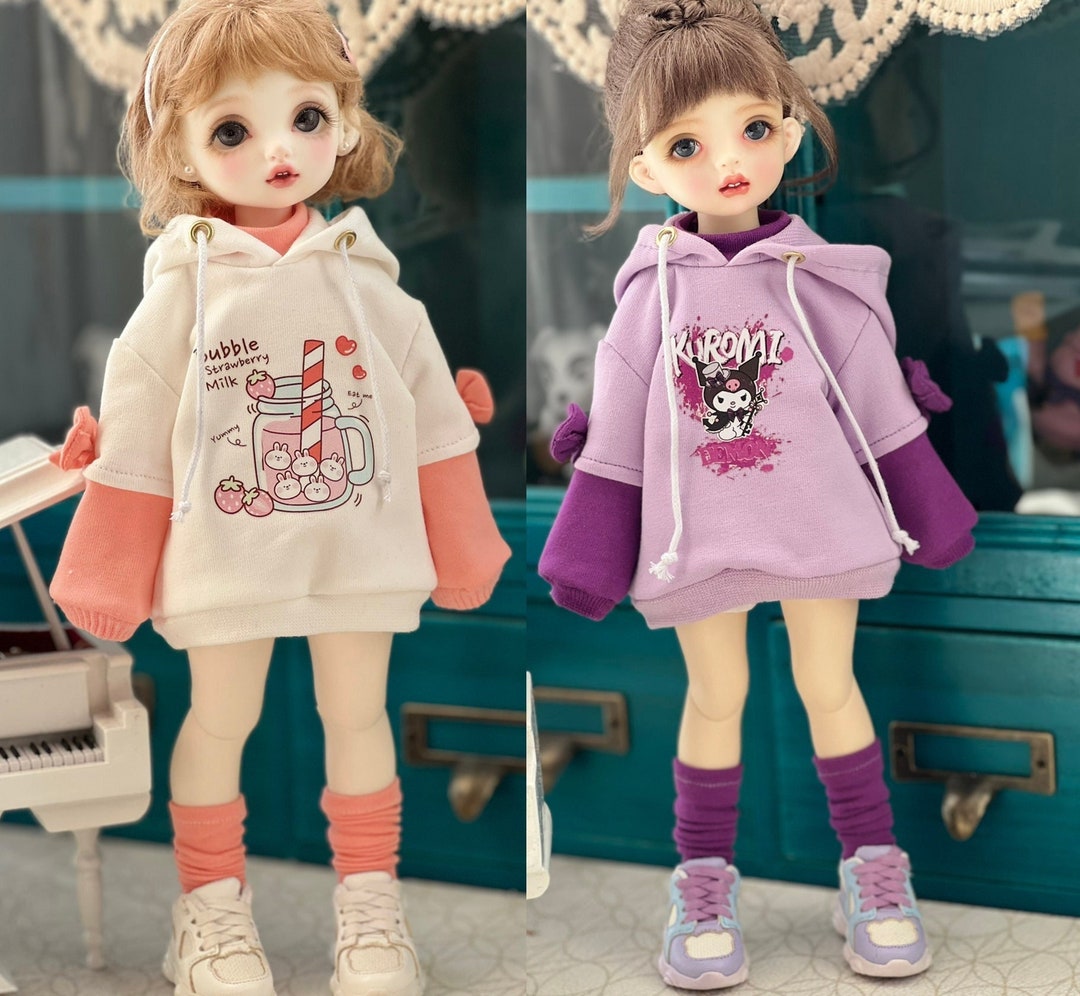 Yosd MSD Hoodie & Socks Set for 1/6 1/4 BJD Doll Clothes Neo Blythe ...