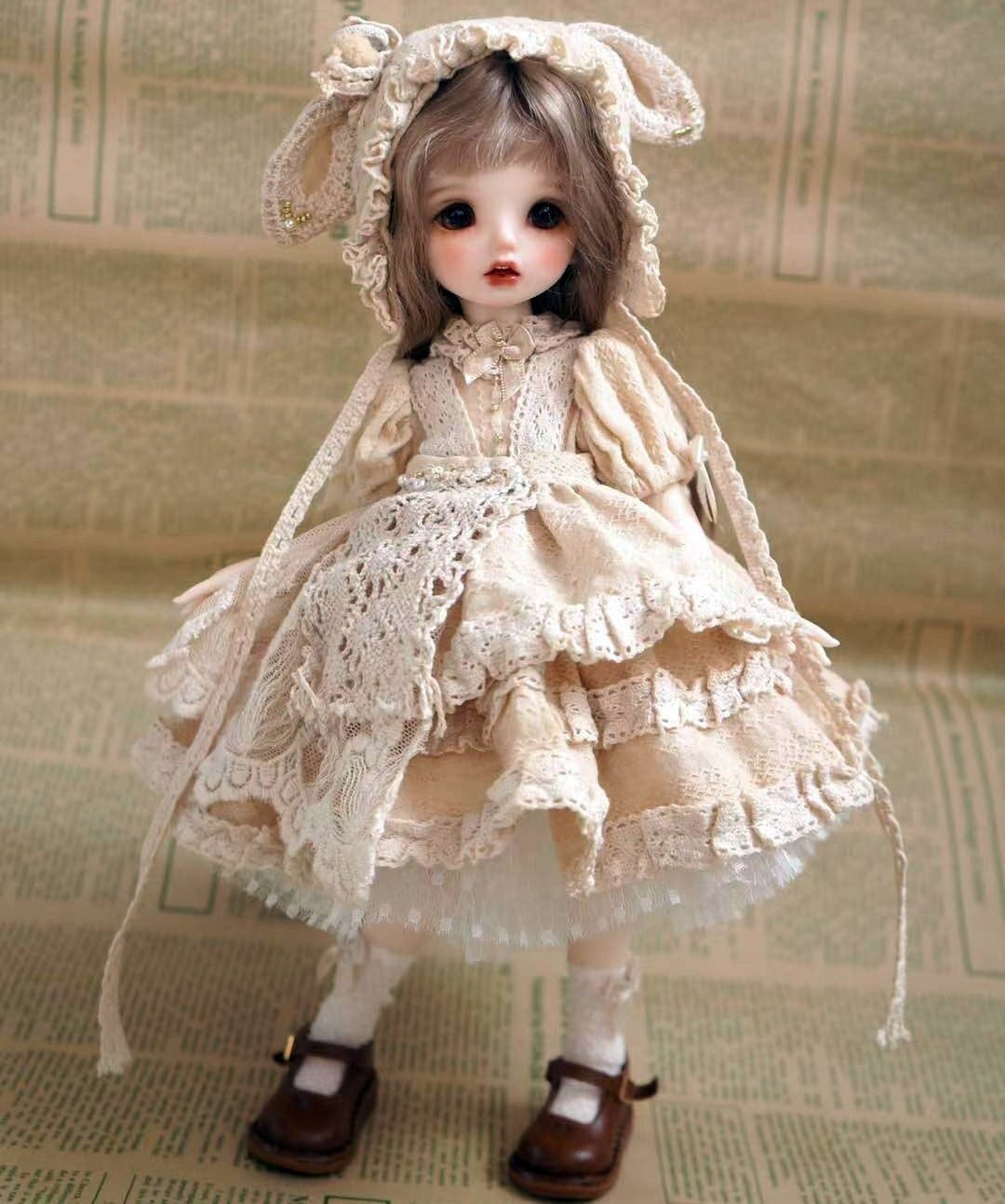 BJD Clothes Yosd Dress Apron Bustle Hat Socks Set for 1/3 1/4 1/6 BJD ...