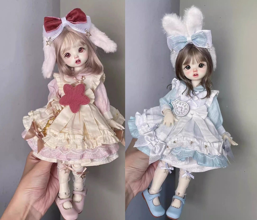 BJD Clothes Yosd Napi TF Gl Dressapronbustlebunny Hat for 1/6 BJD Doll ...
