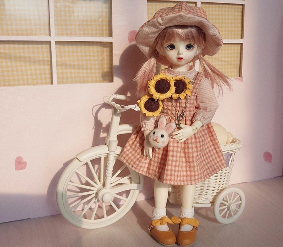 Yosd Dress Striped T-shirt Hat Socks Set 1/6 BJD Doll Clothes Imda3.0 ...