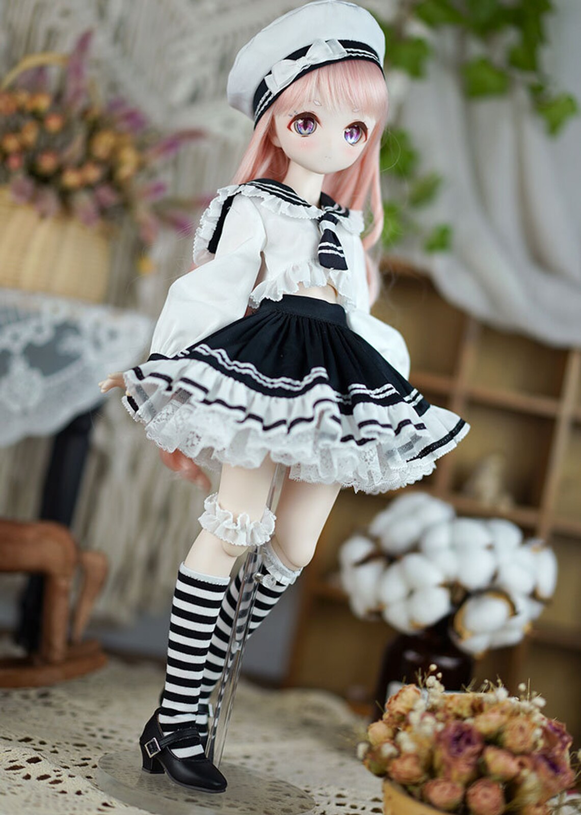 Bjd Doll Clothes MSD MDD Shirt Skirt Hat Socks Set for - Etsy