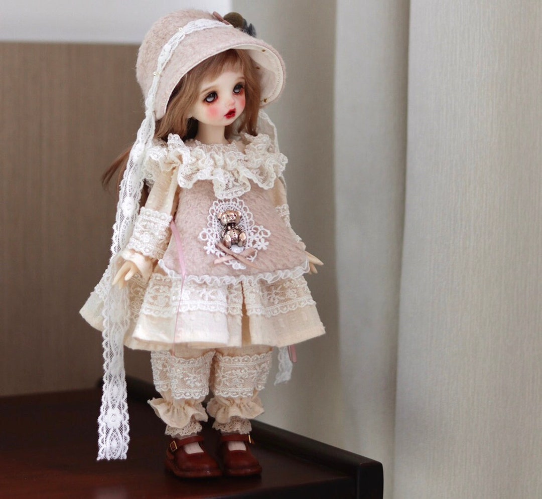 BJD Doll Clothes Yosd Dress Vest Pumpkin Pants Socks Hat Set for 1/6 ...