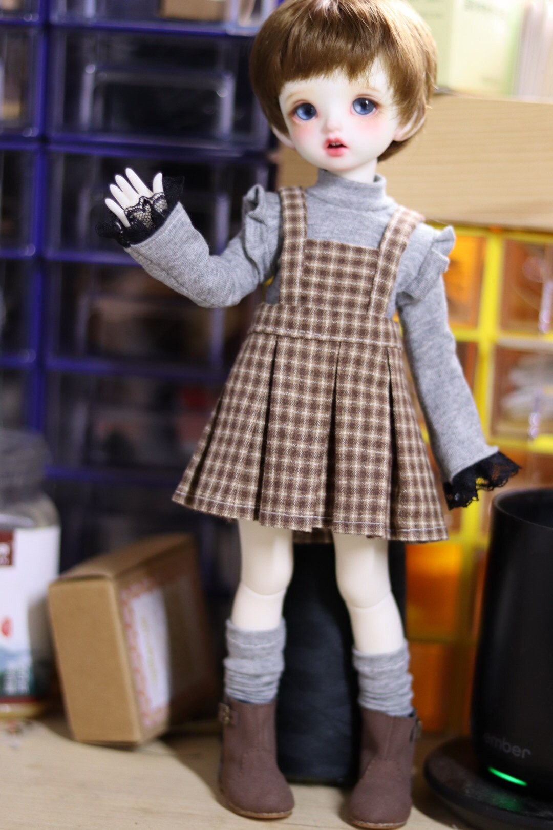 Yosd MSD Plaid Overall Dress Shirt Socks Set 1/6 1/4 BJD - Etsy UK