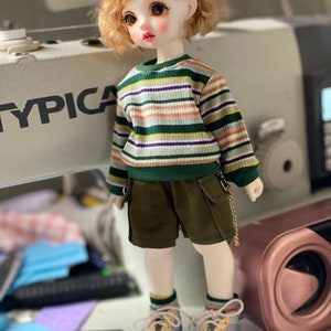 Yosd Sweatshirt & Cargo Shorts Set for 1/6 BJD Doll Clothes Neo Blythe ...