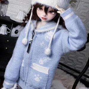 BJD Doll Clothes MSD MDD Kumako Cardigan Sweater Knitted Coat for 1/4 ...