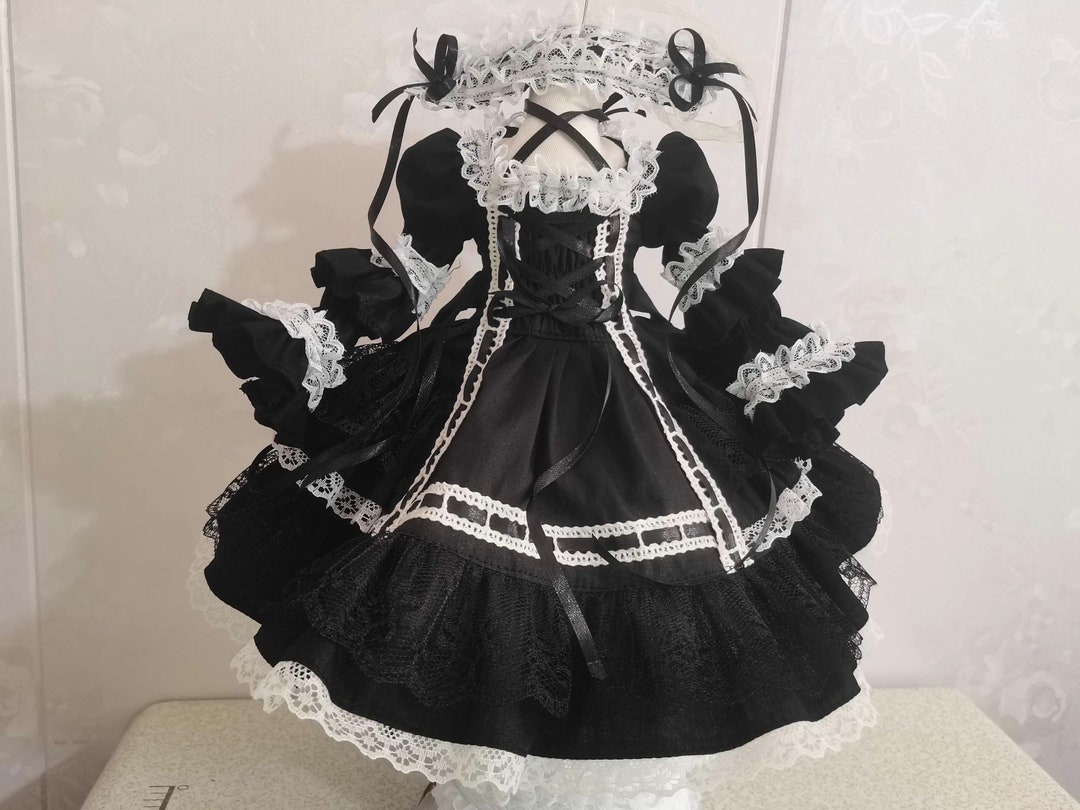 BJD Clothes SD Doll Clothes 1/3 1/4 1/6 Black Dress & Hairband Set ...