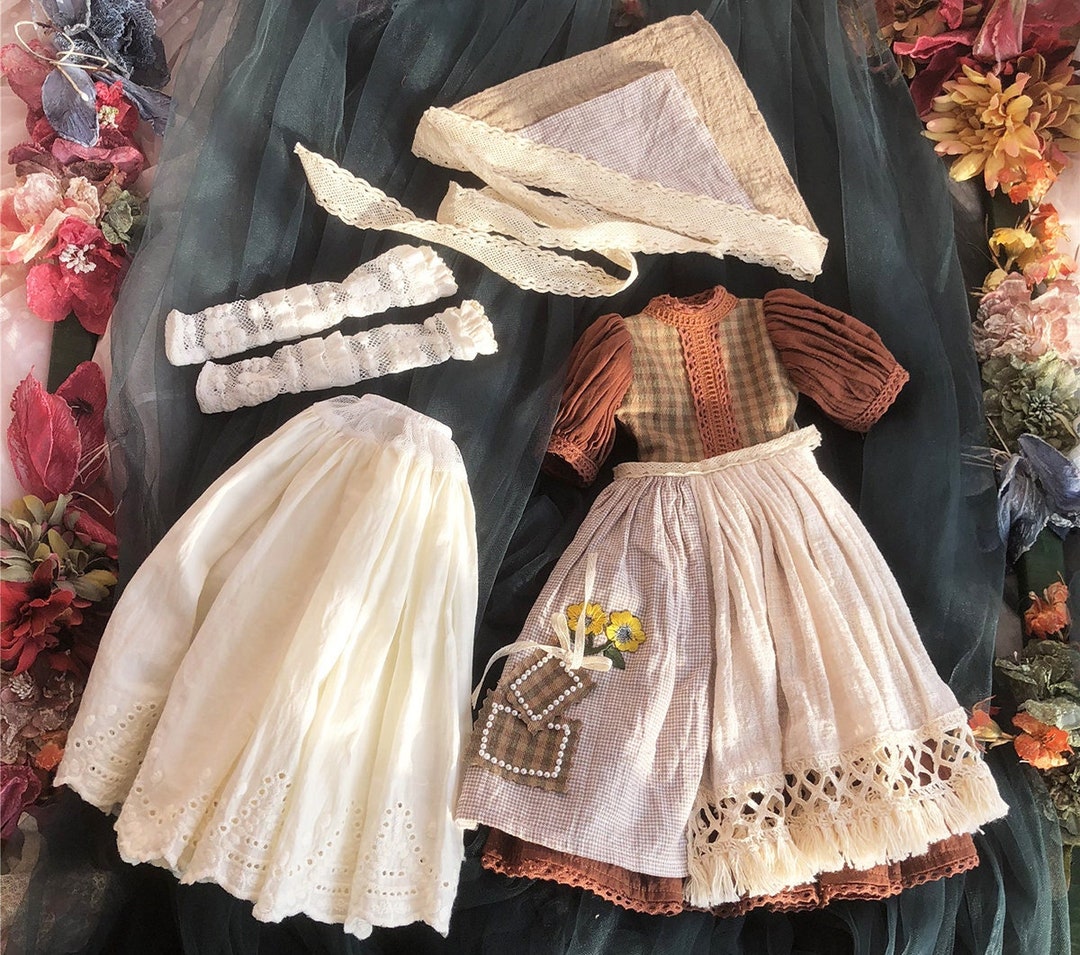 Scent of Autumn BJD Doll Clothes MSD SD Dress Headdress Apron Socks ...