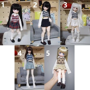BJD Doll Clothes MSD MDD Kumako Shirt Skirt Vestsocks Set for 1/4 Bjd ...