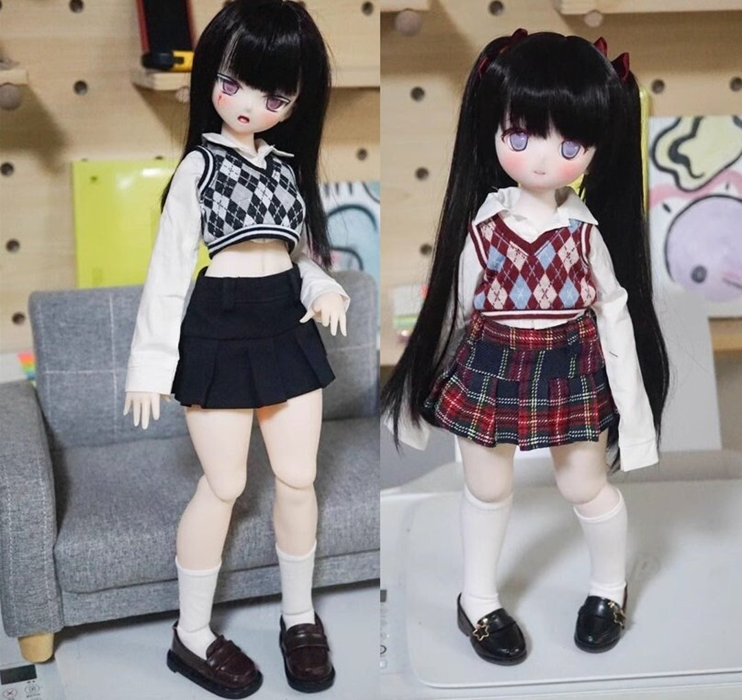 BJD Doll Clothes MSD MDD Kumako Shirt Skirt Vestsocks Set for 1/4 Bjd ...