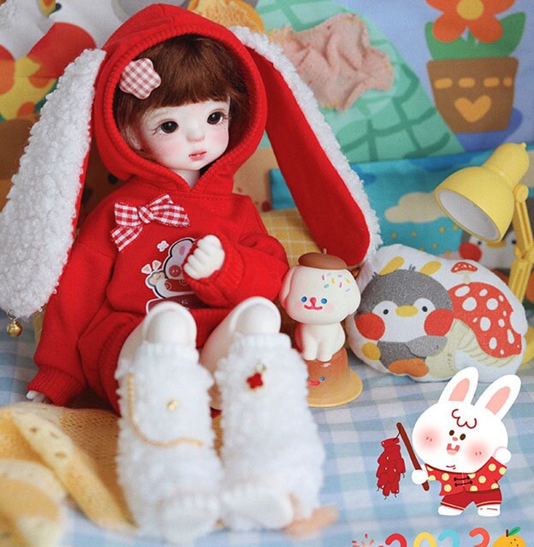 1/6 BJD Doll Clothes Yosd Hoodie Bunny Ear Leg Warmer Set - Etsy