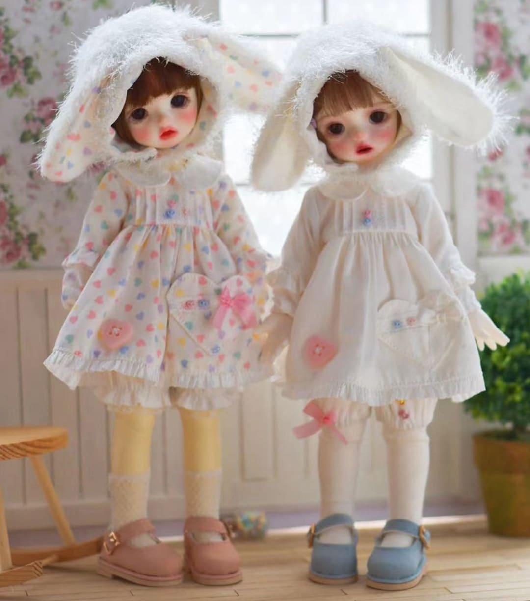 BJD Clothes Yosd MSD Dress Hat Shorts socks Set for 1/6 1/4 BJD Doll ...