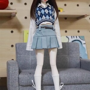 BJD Doll Clothes MSD MDD Kumako Shirt Skirt Vestsocks Set for 1/4 Bjd ...
