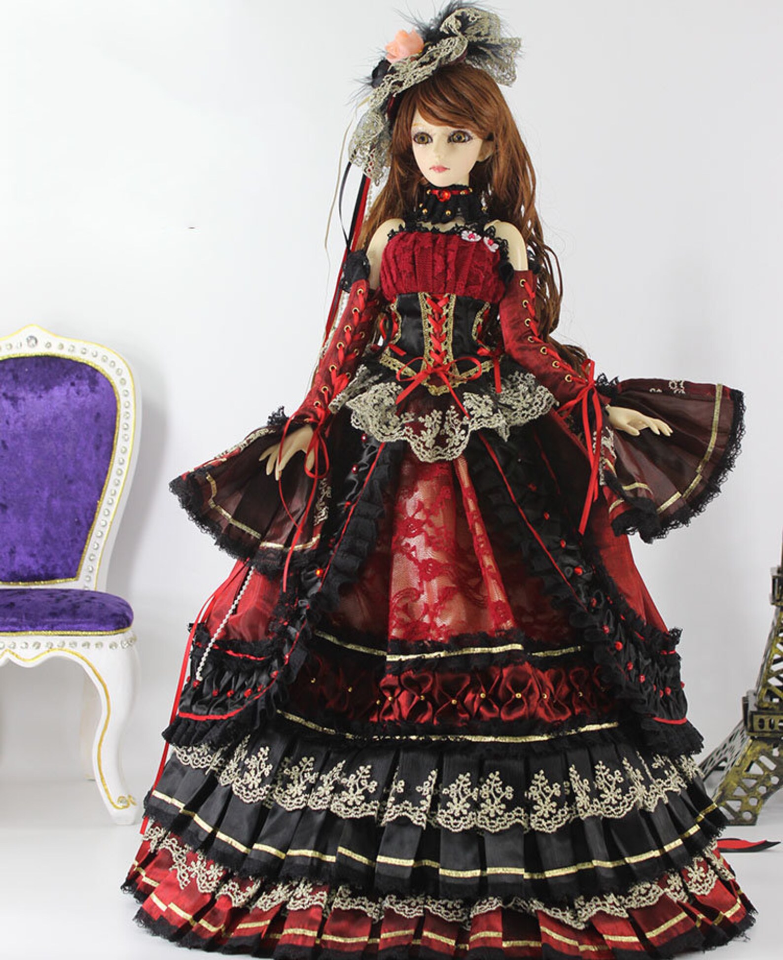 1/3 1/4 BJD Sd Msd Loyal Family Dress top Skirt & Headdress - Etsy