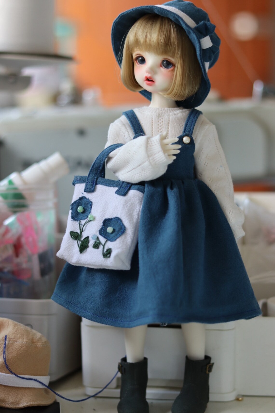 Yosd MSD Overall Dress Shirt HatBag Set 1/6 1/4 BJD Doll | Etsy