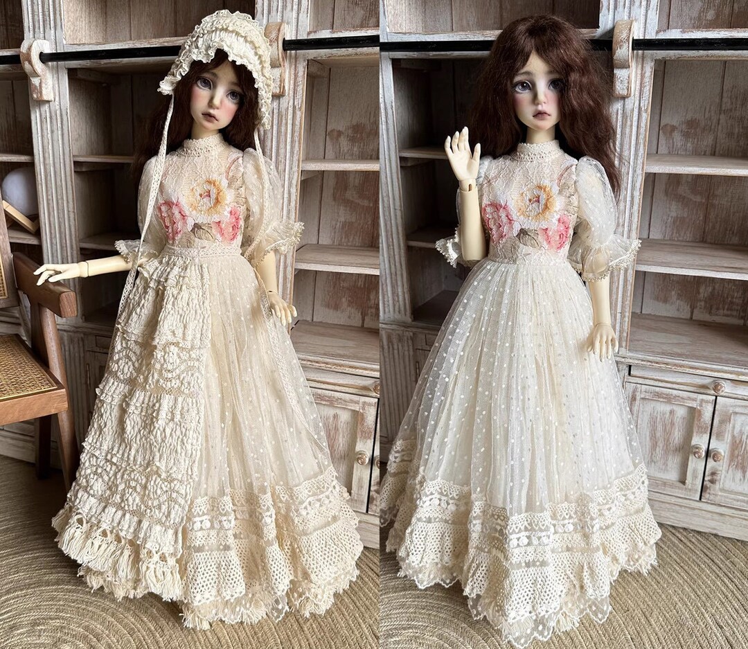 70cm 80cm 75cm BJD Clothes Kumako Sd Msd Mesh Dress Headdress Apron ...