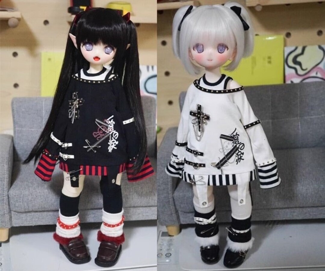 BJD Doll Clothes MSD MDD Kumako Sleeveless Shirt Shirt Knee Socks Leg ...
