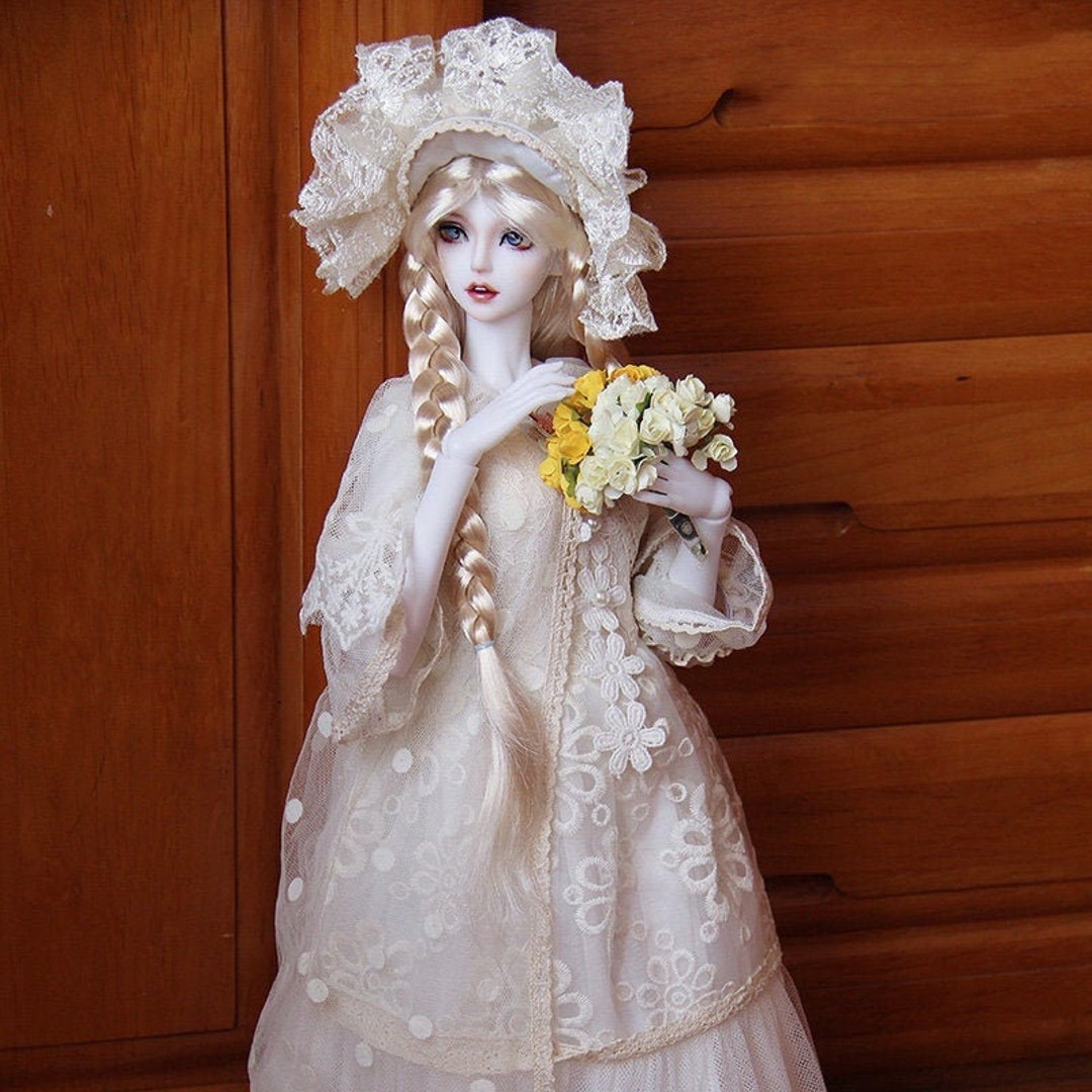 BJD Clothes SD MSD Goddess Dress, Cardigan & Headdress Set for 1/3 1/4 ...