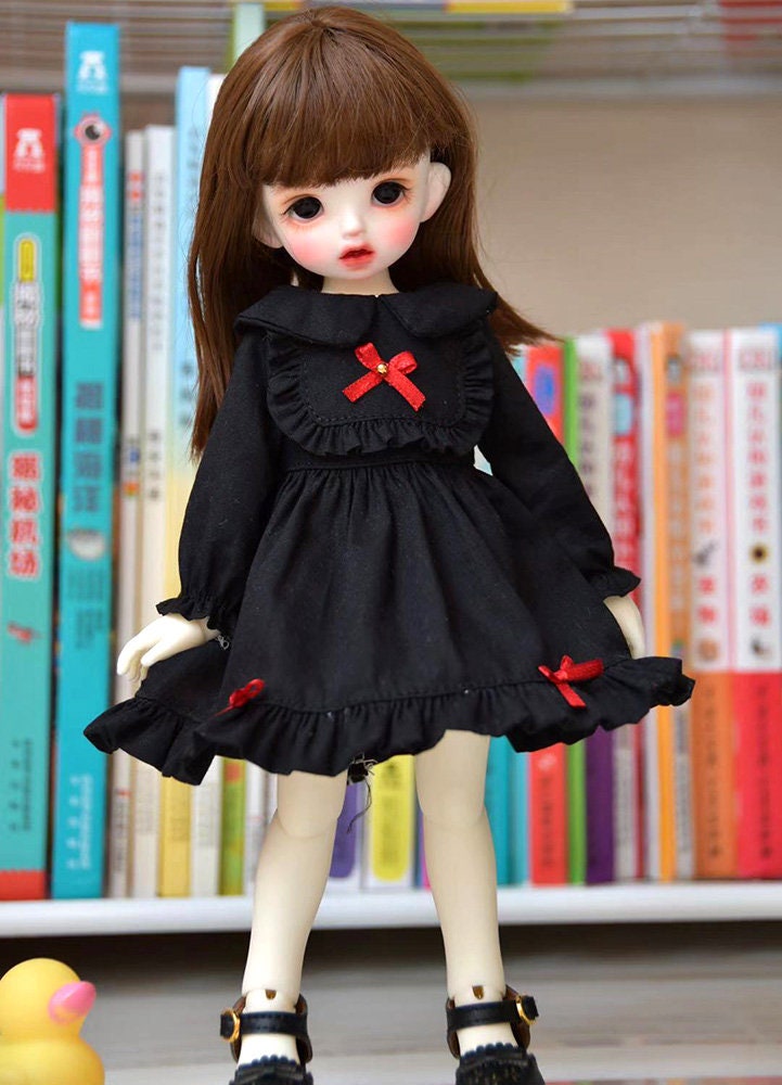 Toys Doll Clothing BJD Clothes Yosd plain Dress w ribon for 1/6 1/4 MSD ...