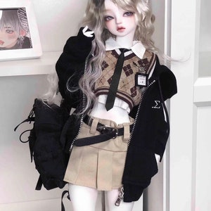 BJD Doll Clothes MSD MDD Kumako Shirt Skirt Vestsocks Set for 1/4 Bjd ...