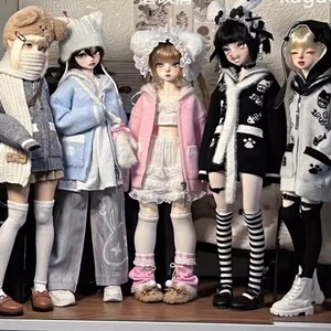 BJD Doll Clothes MSD MDD Kumako Cardigan Sweater Knitted Coat for 1/4 ...