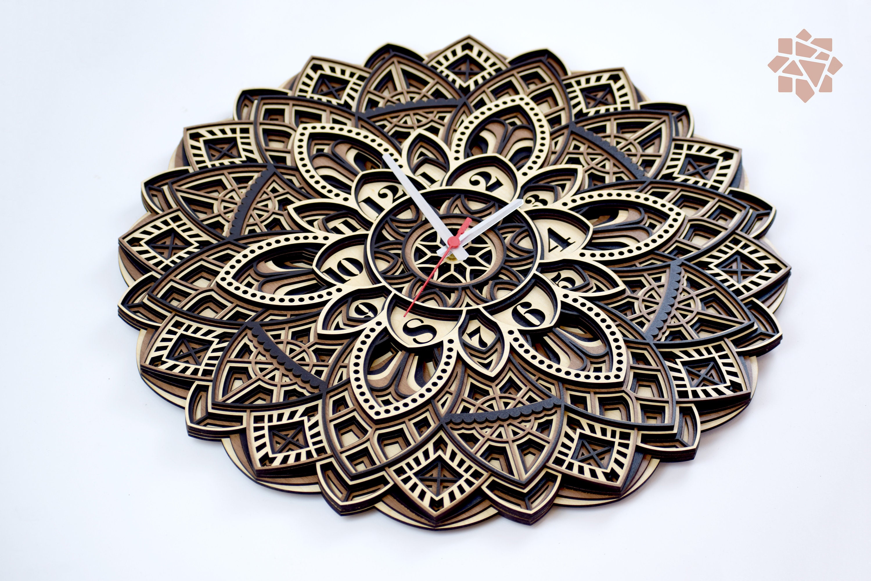 3D Clock Mandala (7 LAYERS), Laser Cut Files, Cnc Plans, Dxf Files, Dxf ...