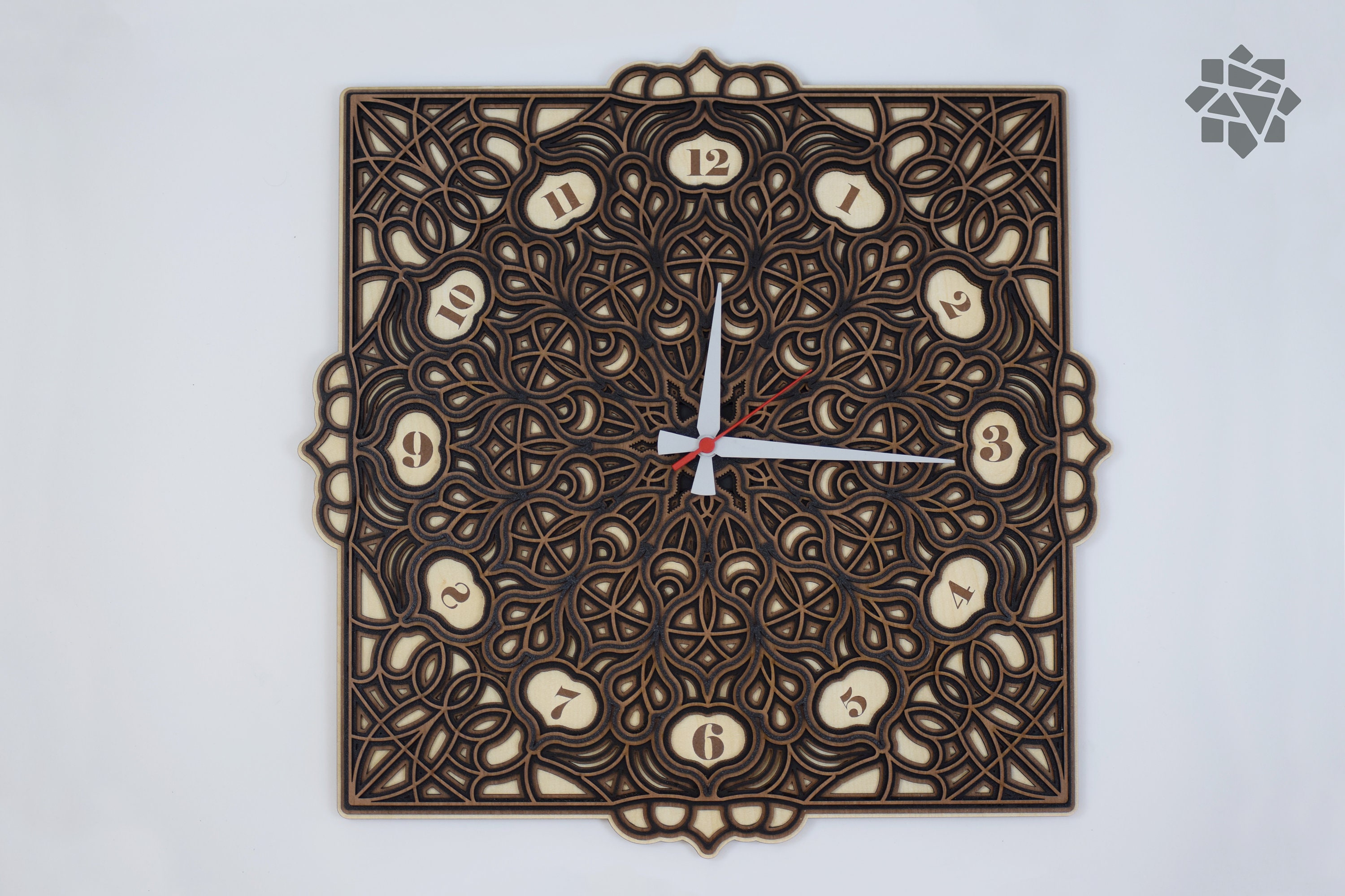 3D Clock Mandala, Laser Cut Files, Cnc Plans, Dxf Files, Dxf Project ...