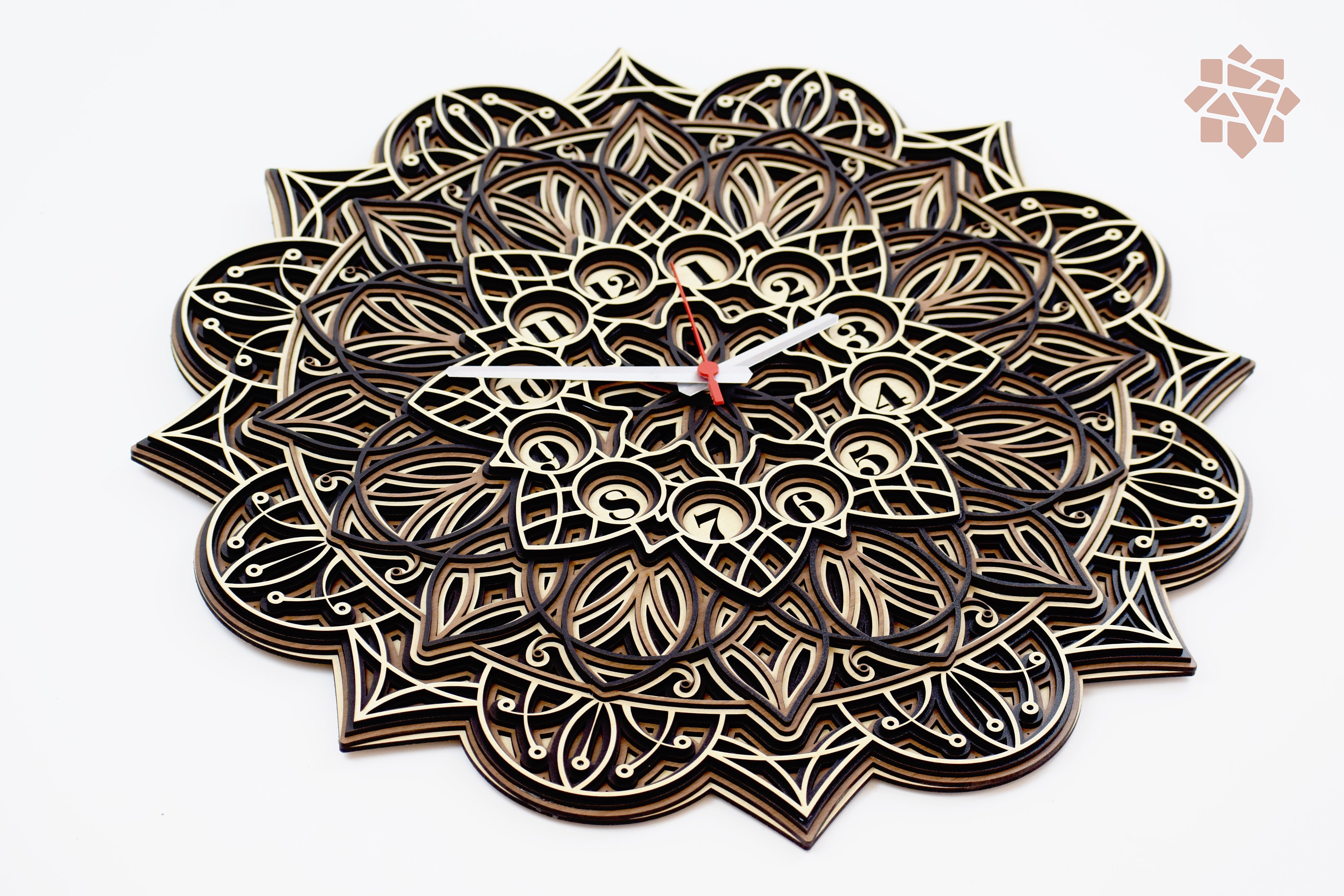 3D Clock Mandala, Laser Cut Files, Cnc Plans, Dxf Files, Dxf Project ...