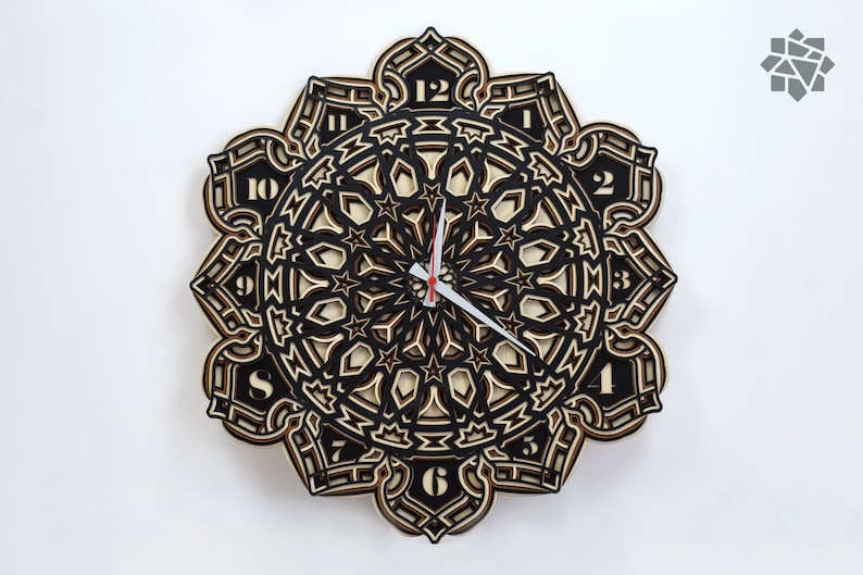 3D Clock Mandala Laser Cut Files Cnc Plans Dxf Files Dxf - Etsy