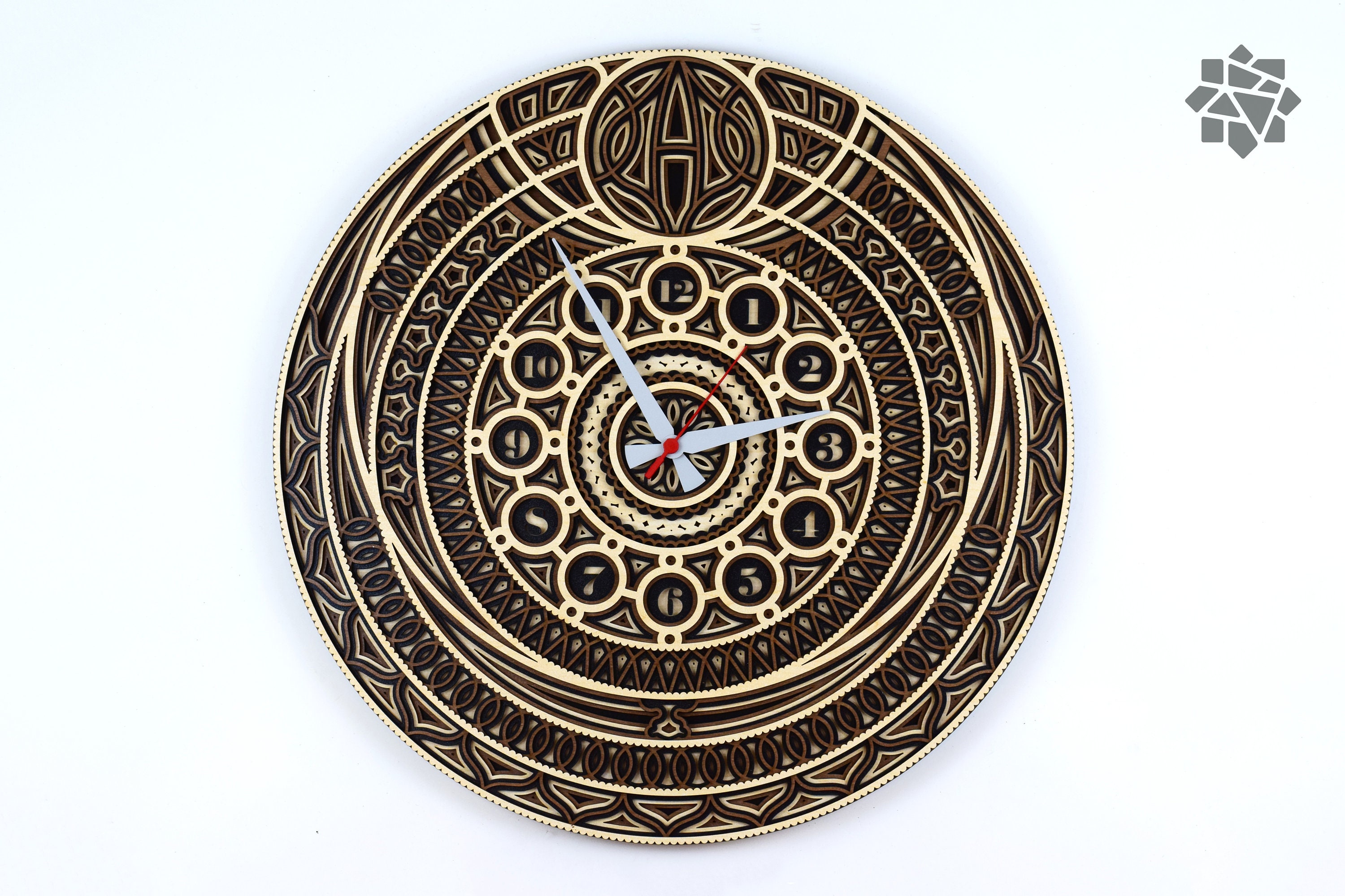 3D Clock Mandala, Laser Cut Files, Cnc Plans, Dxf Files, Dxf Project ...