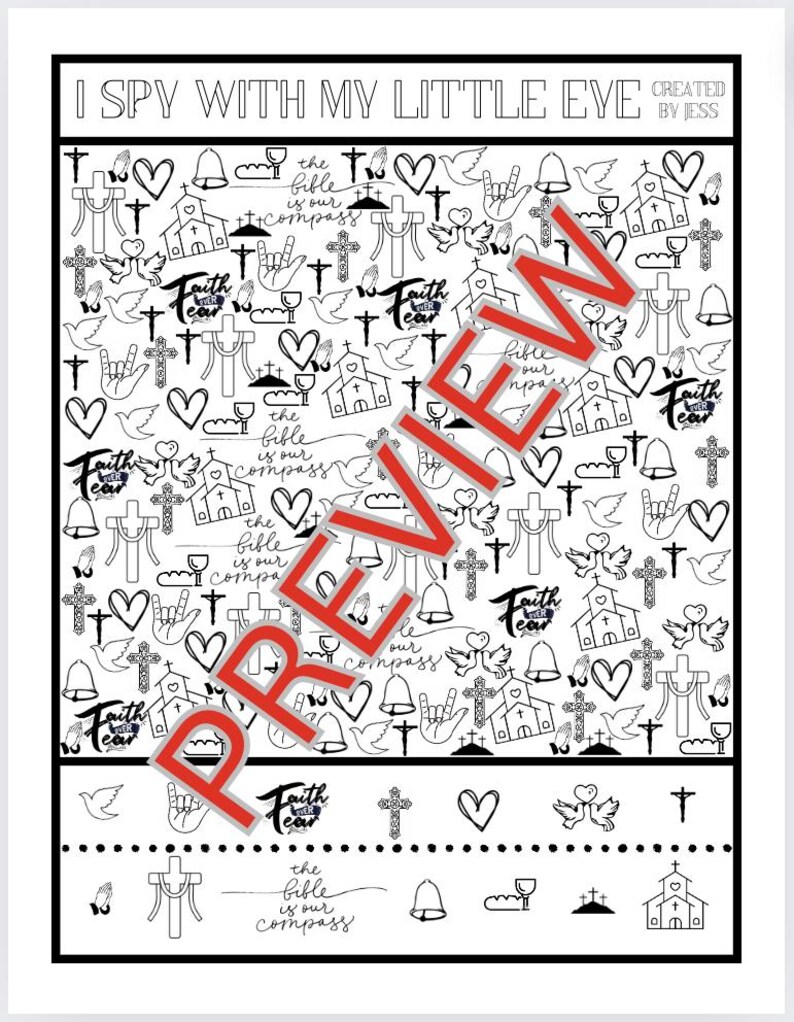 I Spy With My Little Eye, Church, Printable - Etsy