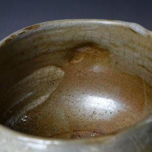 19th-century Ofukei Ware Tawara Tea Bowl With Crackled Glaze and Floral ...