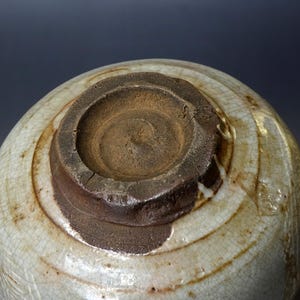 19th-century Ofukei Ware Tawara Tea Bowl With Crackled Glaze and Floral ...