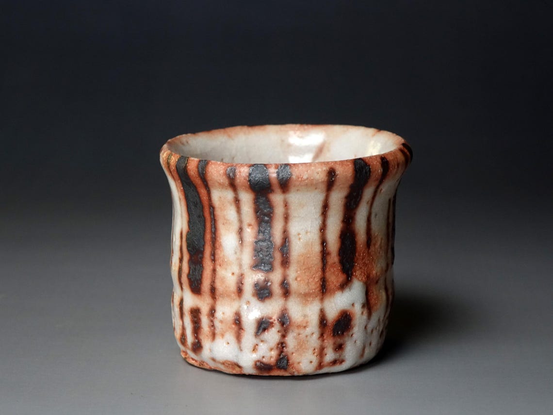 Wakao Toshisada (b. 1933) Shino Sake Cup: Japanese Pottery With Signed ...