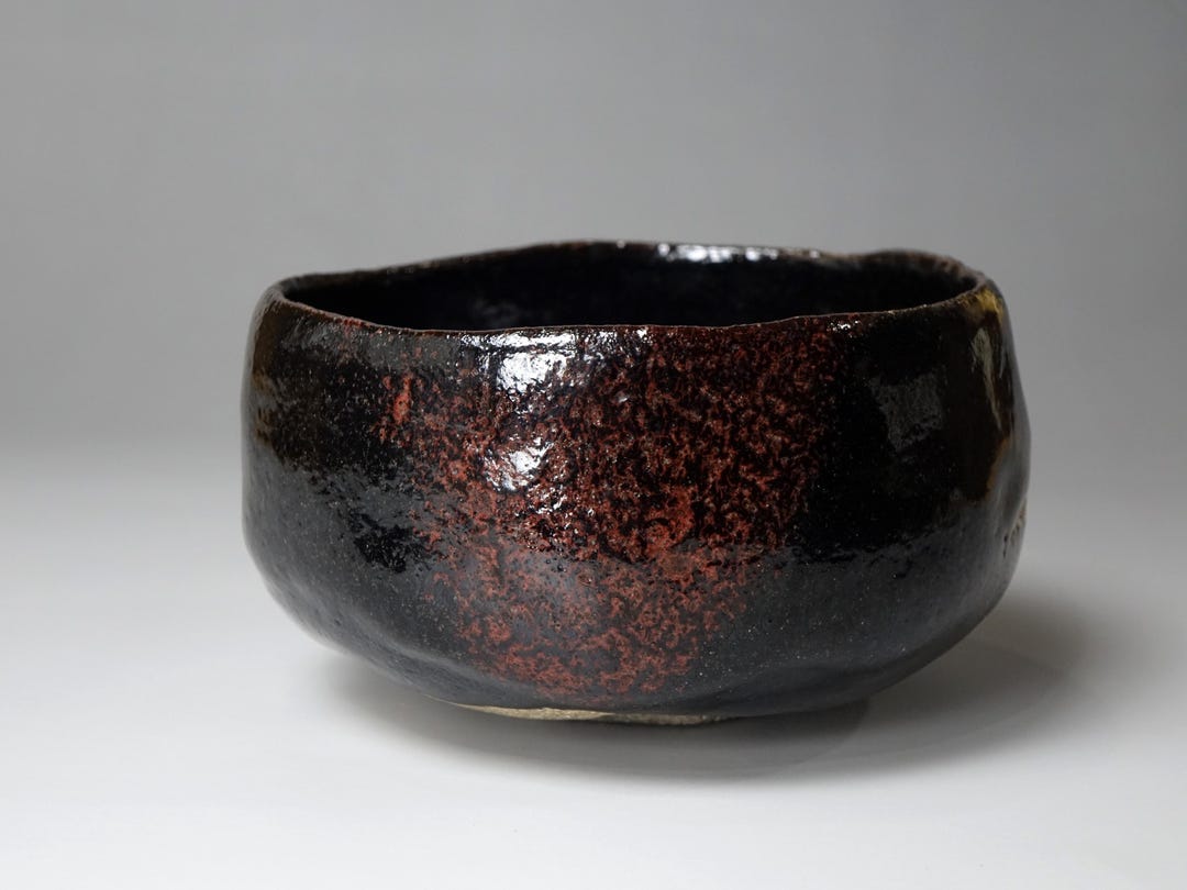 Handmade Kuro Raku Chawan: Japanese Tea Ceremony Bowl - Etsy