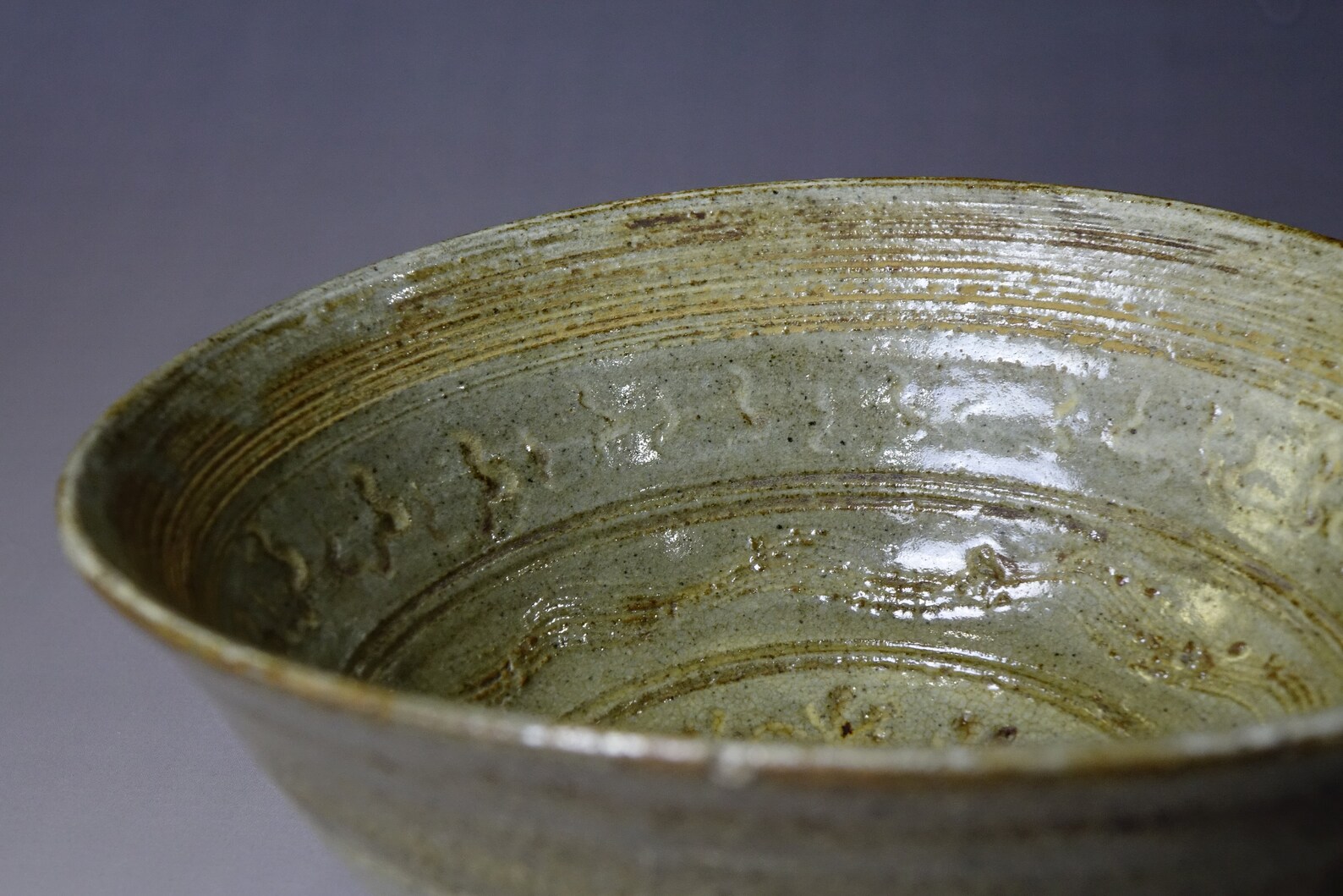 Antique Rokubei Kiyomizu Brush Painted Mishima Bowl Kyo - Etsy
