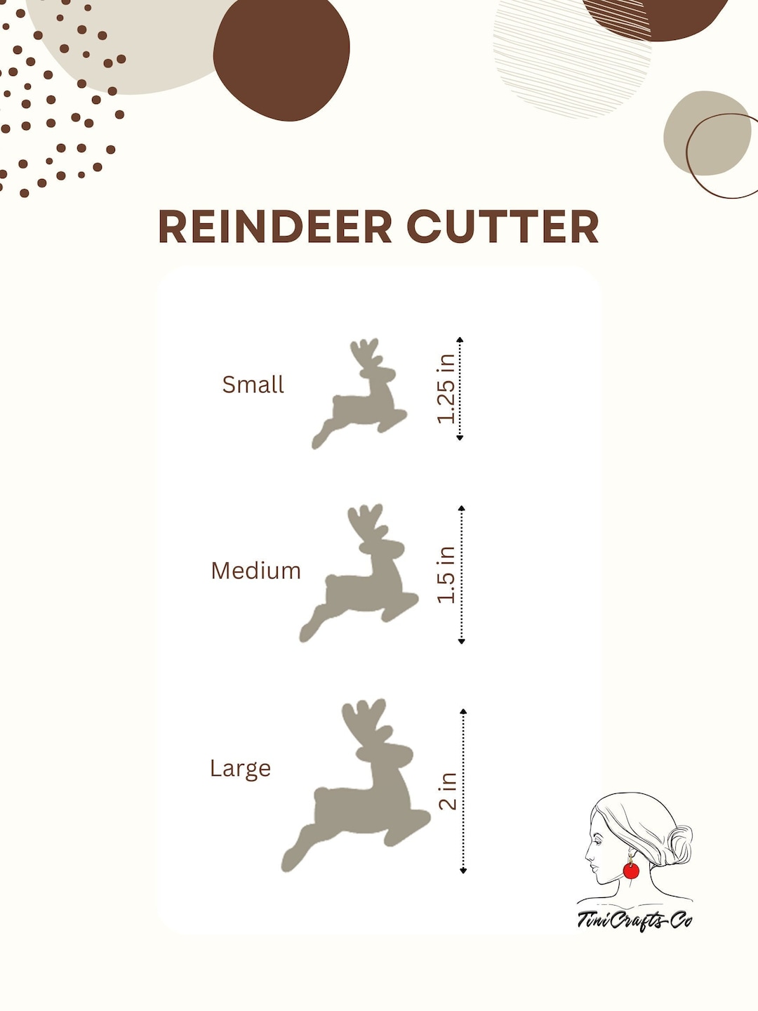 Reindeer Cutter | 3D Printed Clay Polymer Clay Cutter & Stamp | Winter ...