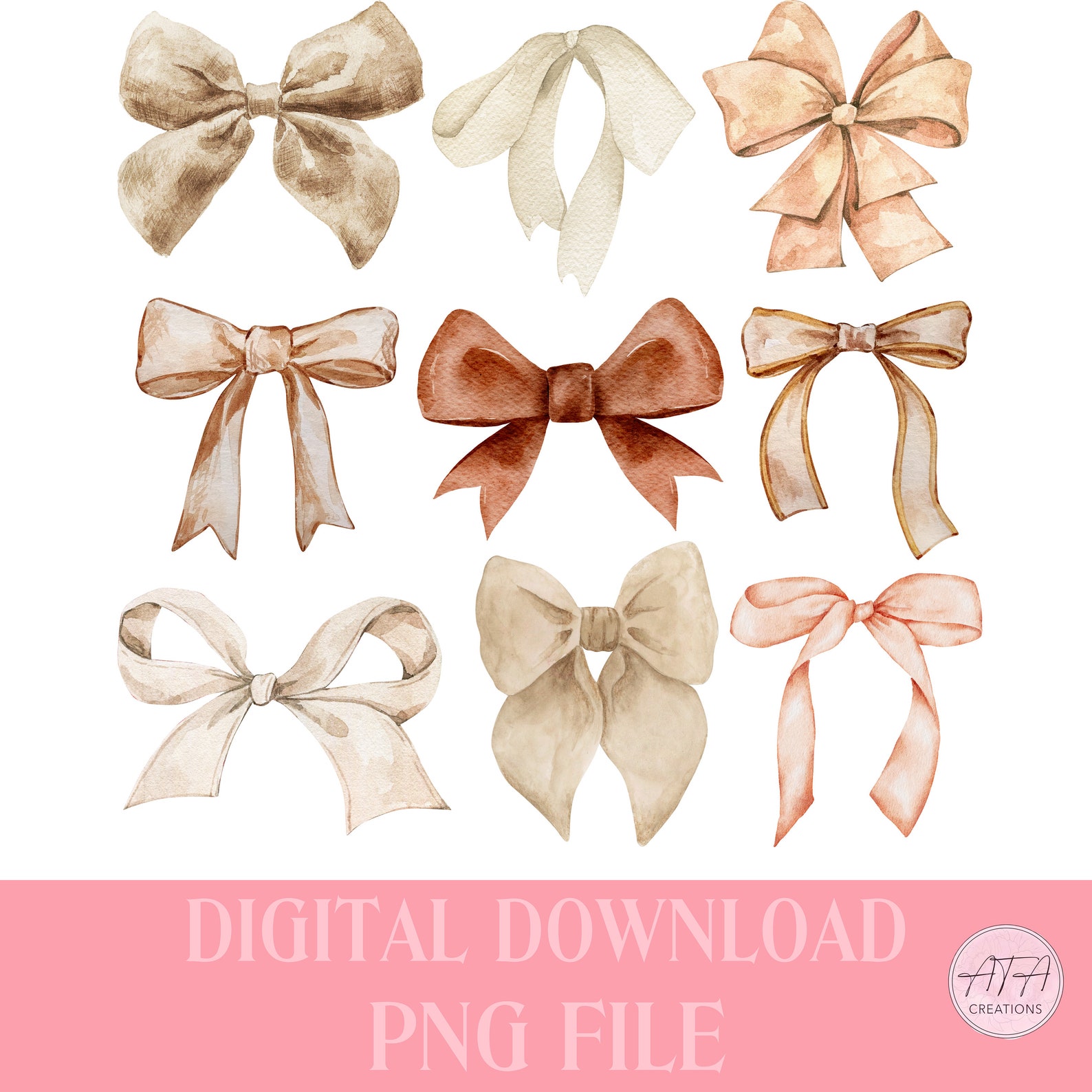 Coquette PNG, Bow PNG, Coquette PNG, Tan Bows Png, Nude Bows, Brown ...