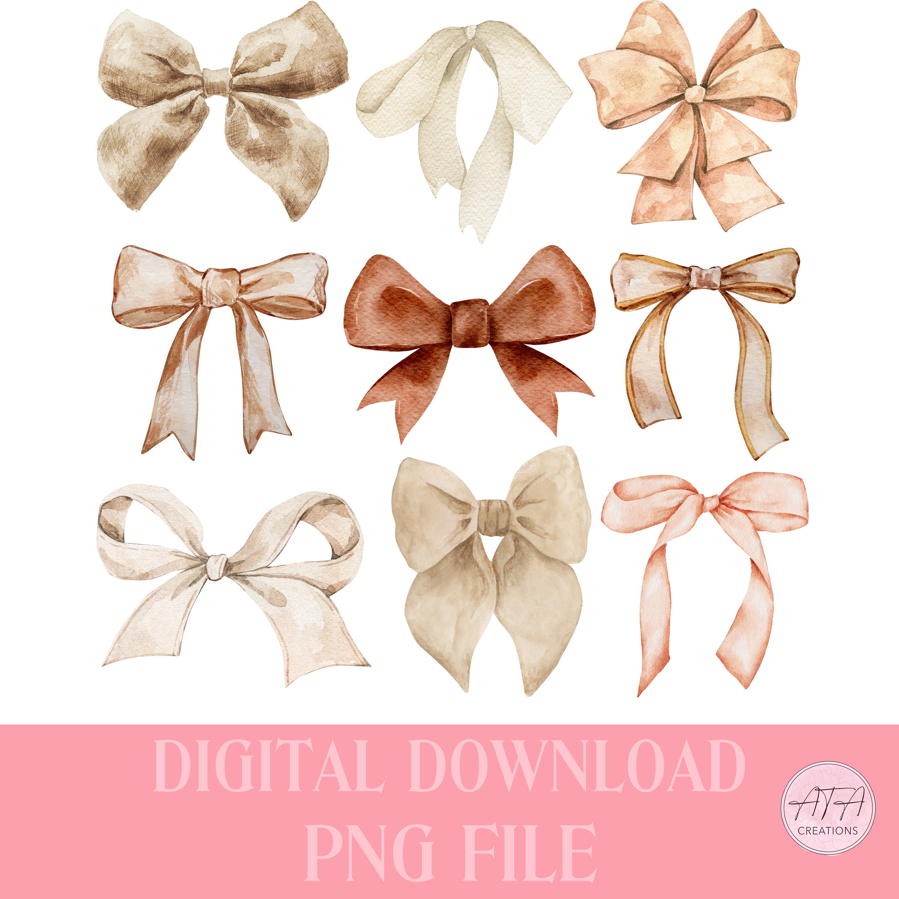 Coquette PNG, Bow PNG, Coquette PNG, Tan Bows Png, Nude Bows, Brown ...