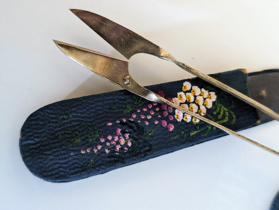 Antique1800's Hand Painted Silk Sewing Chatelaine - Etsy