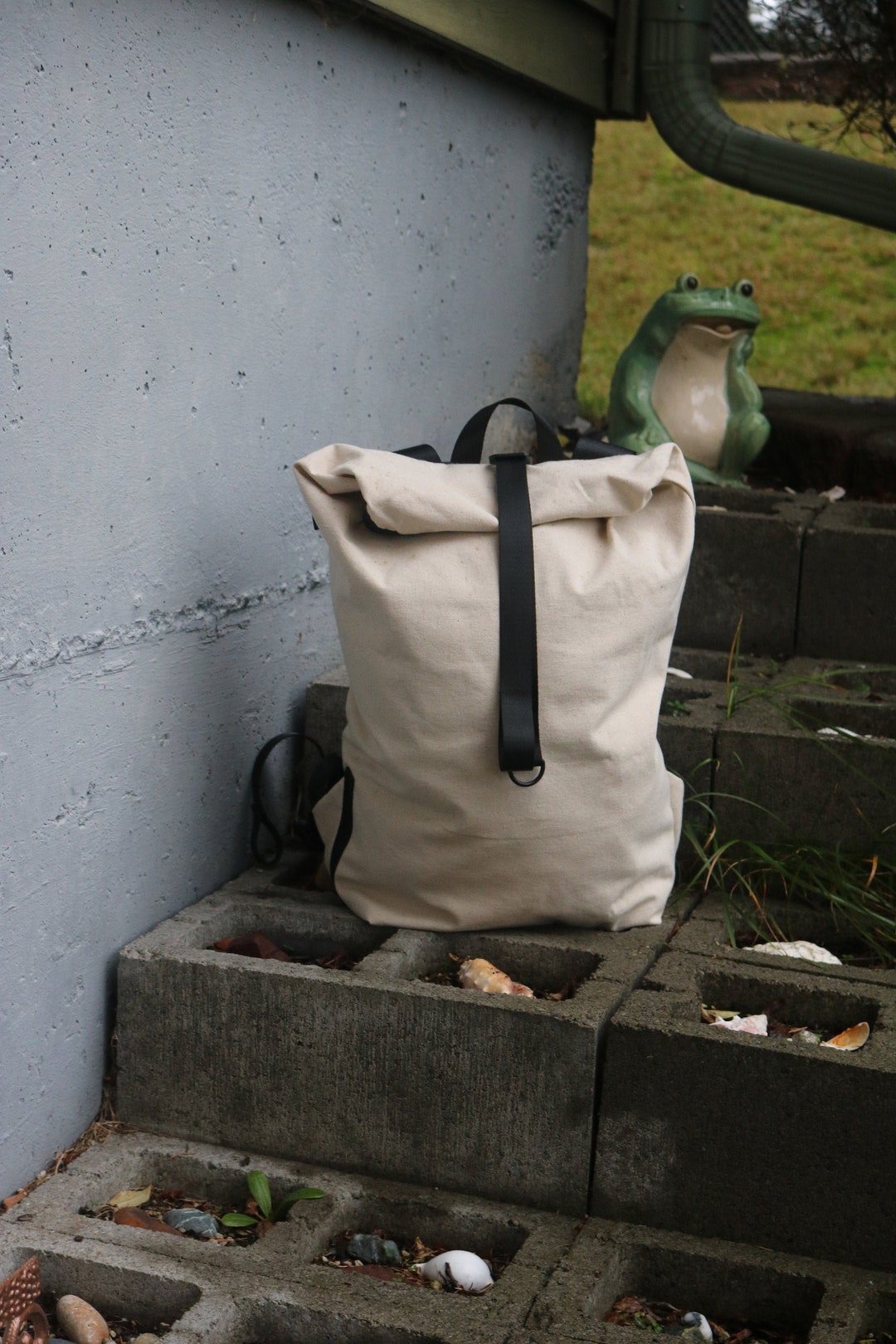 Duck Canvas Roll-top Backpack 25L natural Color - Etsy