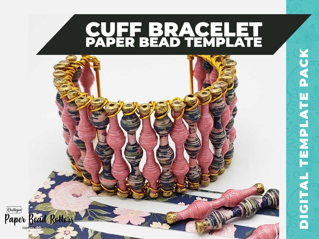 Paper Bead Cuff Bracelet Digital Template Pack SVG - Etsy