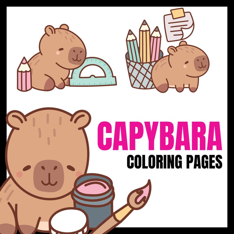 Capybara Coloring Pages Free PDF Printables - Etsy España