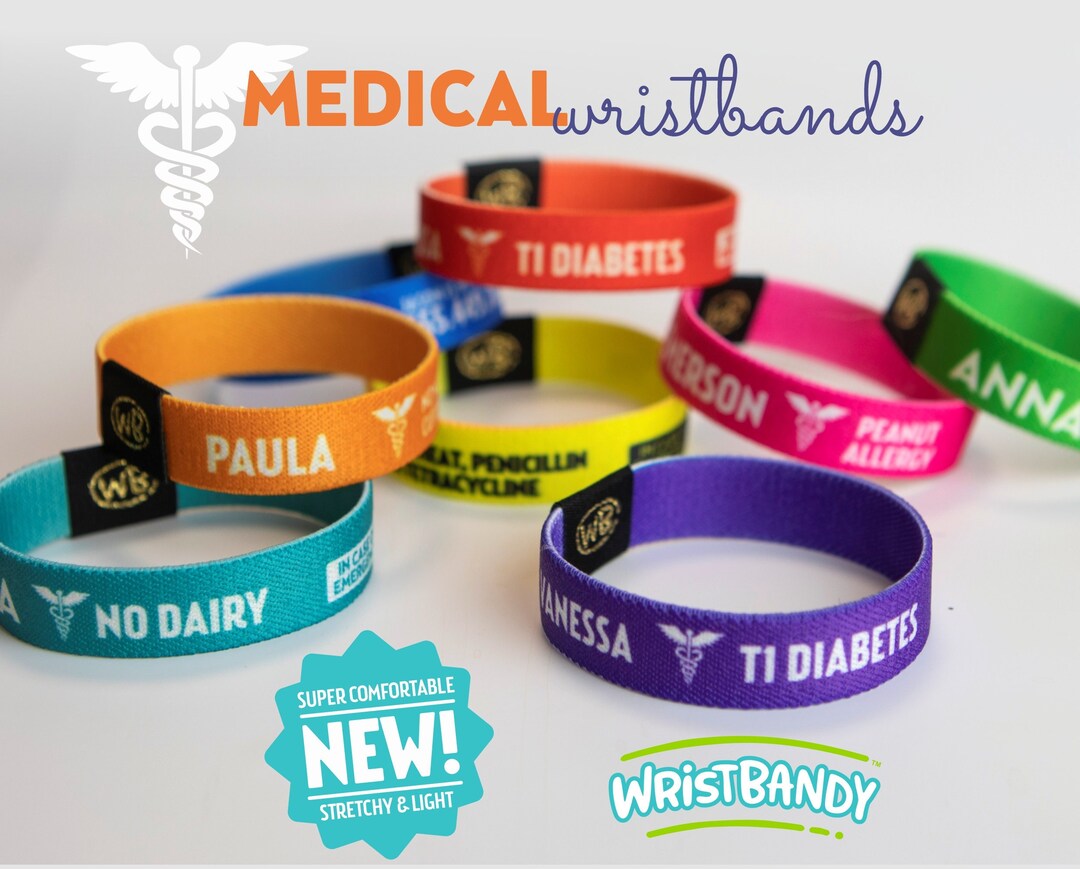 SUPER COMFORTABLE! Medical Alert ID Wristband - Custom Emergency ...