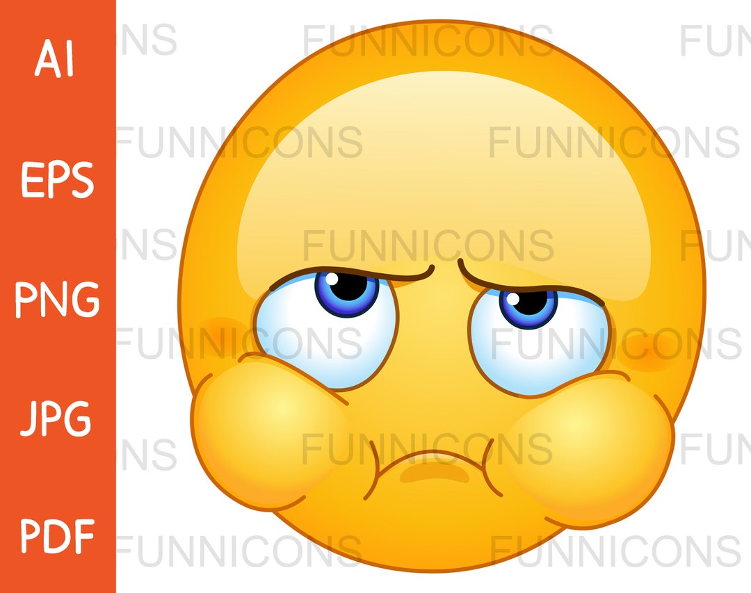 Clipart Cartoon of an Emoticon With Puffed Out Cheeks, Ai Eps Png Jpg ...