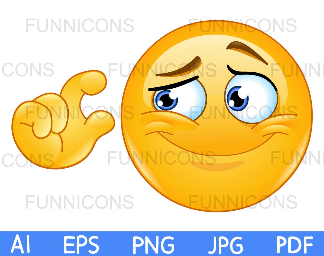 Clipart Cartoon of a Happy Emoticon Gesturing a Small Measurement With ...
