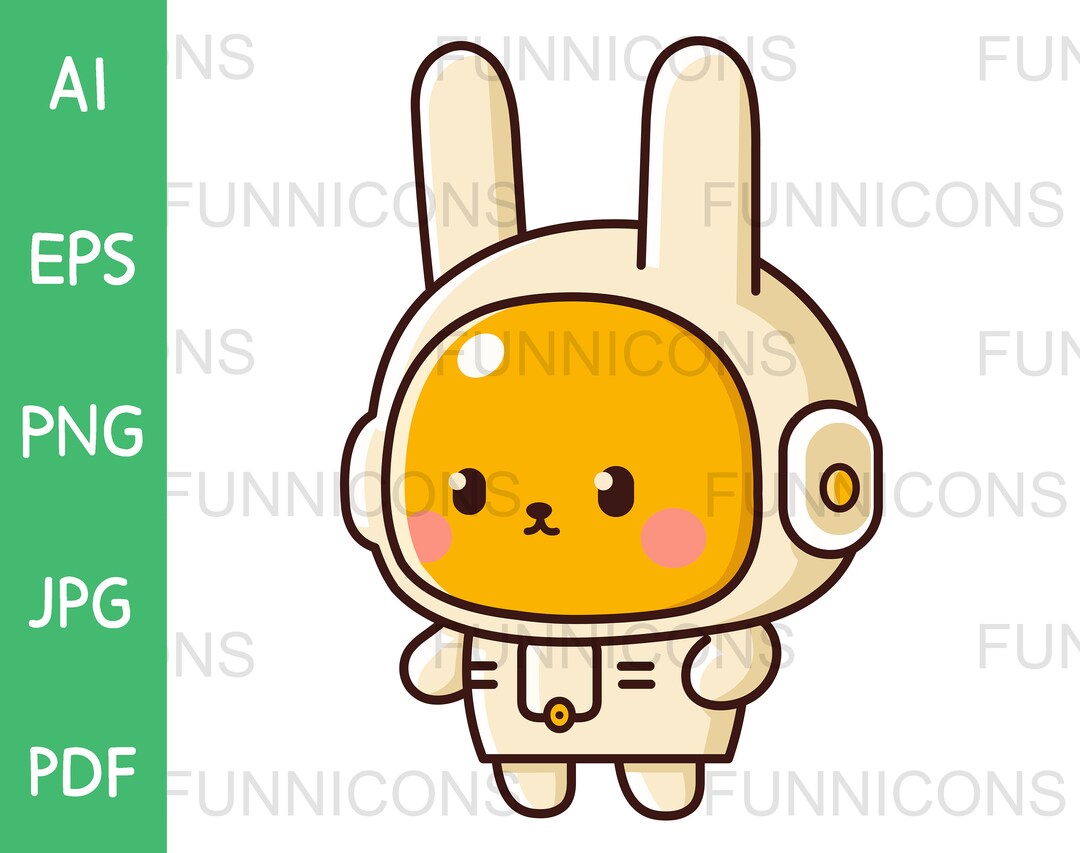Clipart Cartoon of an Astronaut Rabbit or Bunny Icon, Animal ...